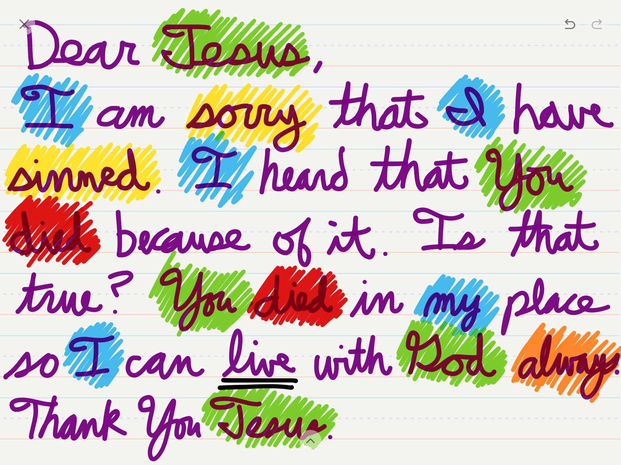 A Letter to Jesus – Dwelling In Scripture