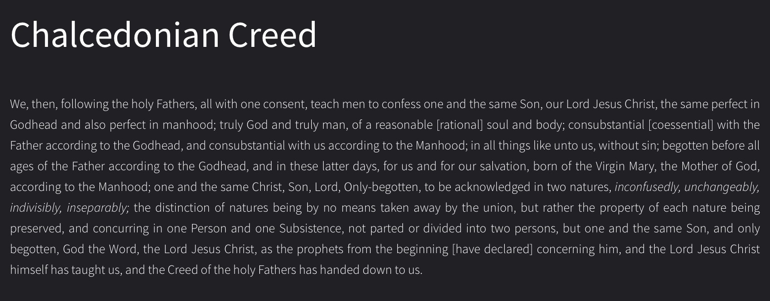 CREEDS & CONFESSIONS: Chalcedonian Creed – Dwelling In Scripture